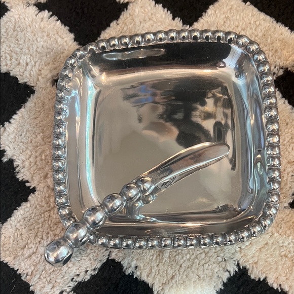 PK Fine Imports | Kitchen | Mexican Pewterware Square Tray With Beaded ...